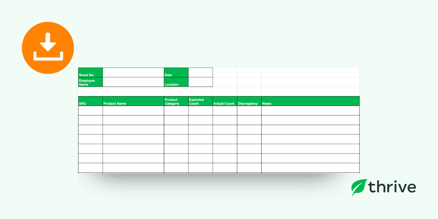 Free Template | Stock Counts | Thrive