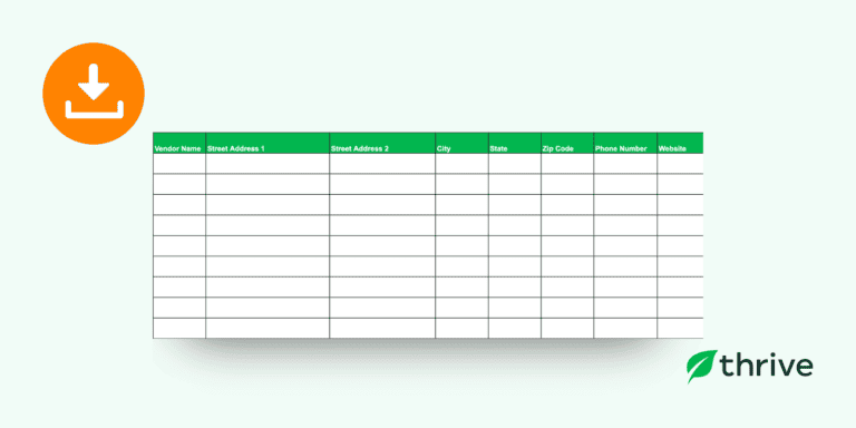 Free Checklist | Vendor Contact | Thrive